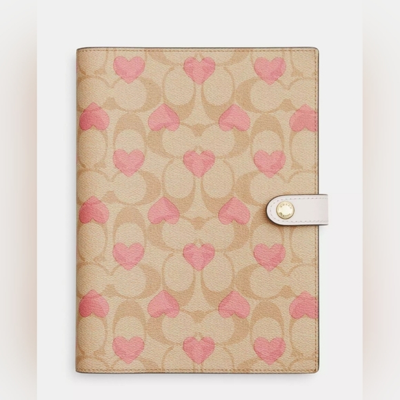 Coach | Office | Coach Notebook In Signature Canvas With Heart Print ...